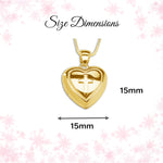 Children's 14k Gold Plated Heart Locket with Cross - First Communion ...